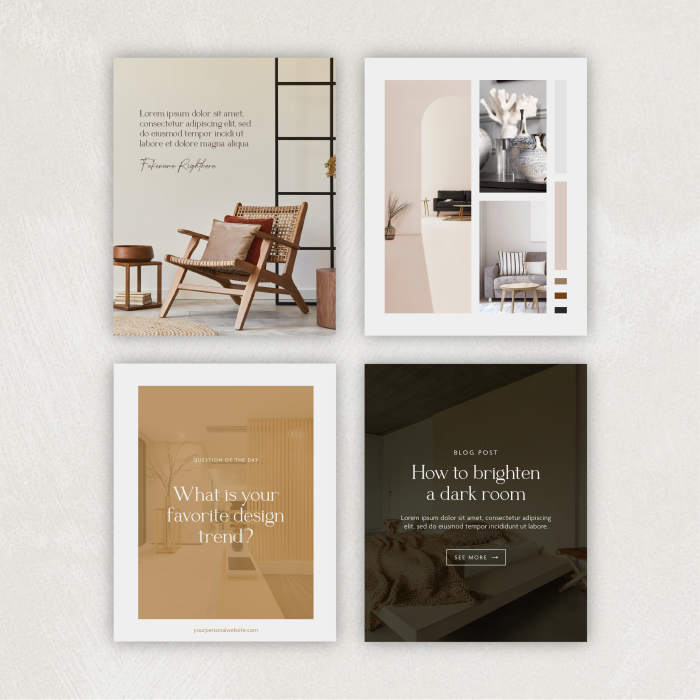 GRATUIT Ensemble de 80 gabarits médias sociaux | Designer d'intérieur ...